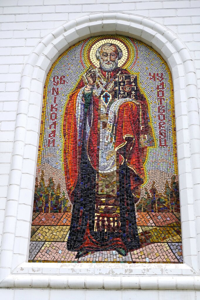 Şapel, haç anıtı Chasovnya Nikolaya Chudotvortsa v Zamostye, Tambovskaya oblastı, foto