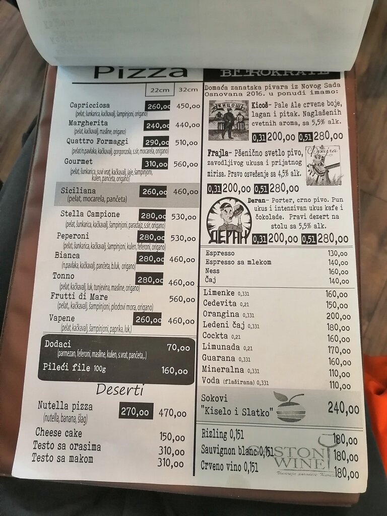 Restoran Trattoria Vapene, Novi Sad, foto