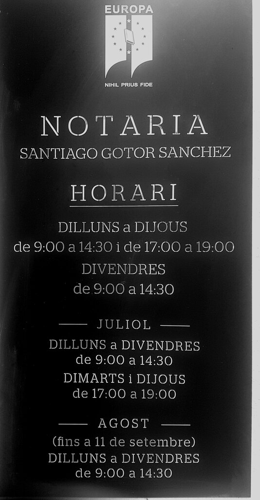 Noterler Notaría Santa Eulalia, Katalonya, foto