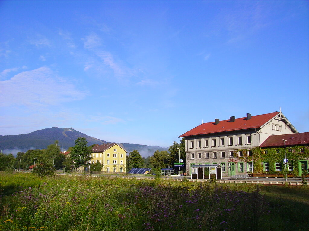 Tren istasyonu Bayerisch Eisenstein, Bavyera, foto