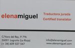 Elena Miguel Traductora Jurada (Calle General Vara del Rey No:9, Logroño), tercüme büroları  Logrono'dan