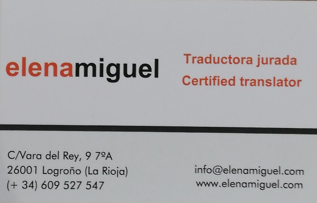 Tercüme büroları Elena Miguel Traductora Jurada, Logrono, foto