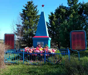 Обелиск павшим воинам Великой Отечественной войны (Vologda Region, Velikoustyugskiy munitsipalny okrug, derevnya Myakinnitsyno), anıt, heykel  Vologodskaya oblastından