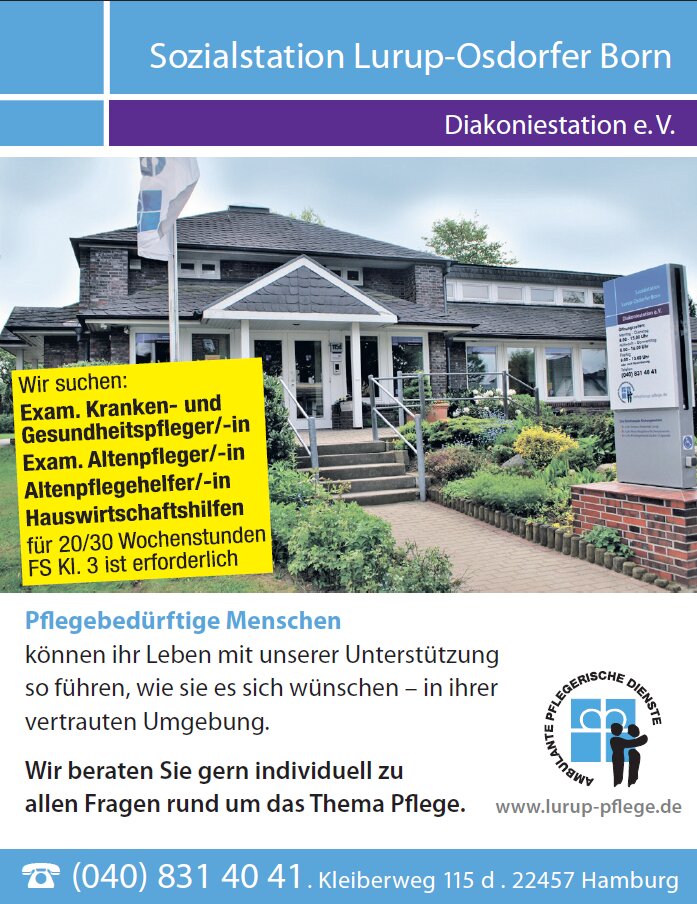 Evde tıbbi yardım Sozialstation Lurup-Osdorfer Born Diakoniestation E. V., Hamburg, foto