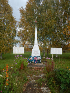 Обелиск землякам, погибшим в годы Великой Отечественной войны (Udmurtian Republic, Kezskiy rayon, derevnya Udmurt-Zyazgor, Yubileynaya ulitsa), anıt, heykel  Udmurtiya'dan