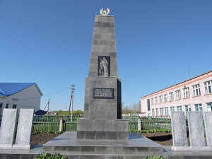 Обелиск в честь павших воинов-земляков в боях за Родину 1941-1945 гг. (Chuvash Republic, Yalchikskiy munitsipalny okrug, selo Novoye Baybatyrevo), anıt, heykel  Çuvaşya'dan