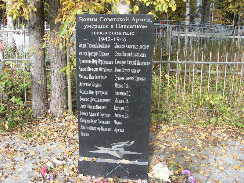 Anıt, heykel Братская могила военнослужащим, умершим в эвакогоспитале № 1771, Arhangelskaya oblastı, foto