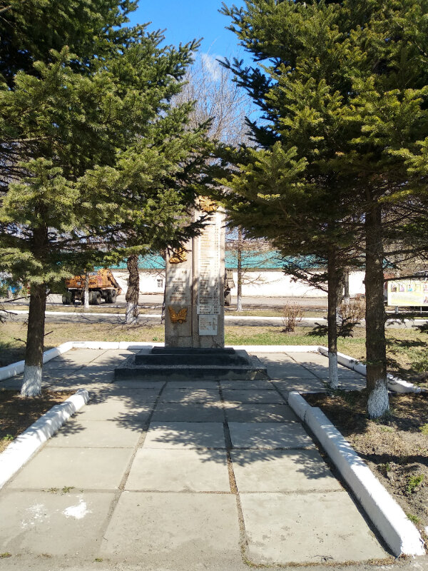 Anıt, heykel Рабочим Уссурийского масложиркомбината, погибшим в ВОВ 1941-1945 гг., Ussuriysk, foto
