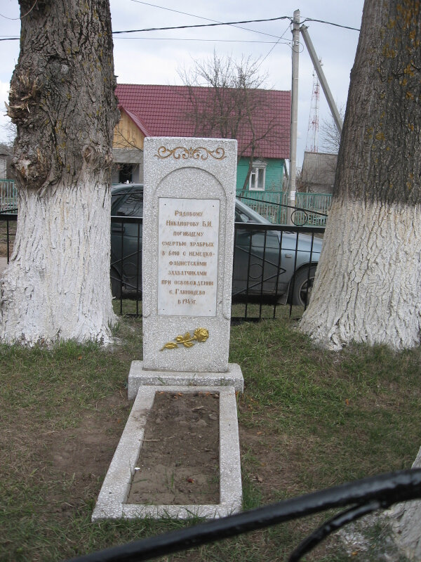 Anıt, heykel Могила воина В.И. Никанорова, Brianskaya oblastı, foto