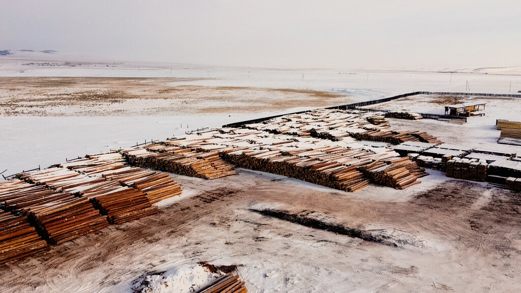 Ahşap endüstrisi Пилорама, İrkutskaya oblastı, foto