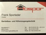 Hospor - Gerüstbau Frank Sporleder (Lower Saxony, Diepholz, Handelshof, 4), yapı iskeleleri hizmetleri  Aşağı Saksonya'dan