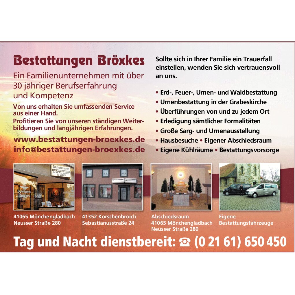 Cenaze hizmetleri Bestattungen Bröxkes, Monchengladbach, foto