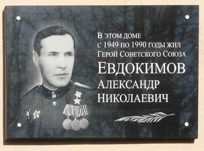 Anıt levhası, anıt taş Александру Николаевичу Евдокимову, Vladimirskaya oblastı, foto
