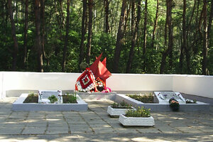 Братская могила воинов Советской Армии, павших в бою с немецко- фашистскими захватчиками в 1941-1943 гг (Kursk Region, Gorely les), anıt, heykel  Kursk'tan