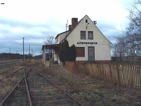 Tren istasyonu Altengrabow, Saksonya‑Anhalt, foto