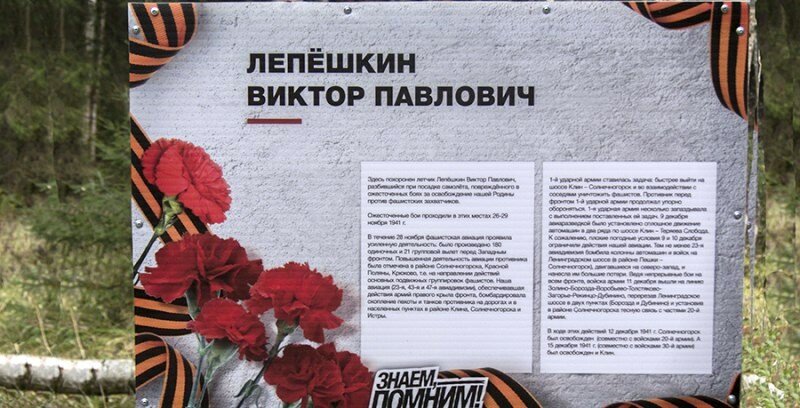 Anıt, heykel Захоронение лётчика Лепёшкина Виктора Павловича, Moskova ve Moskovskaya oblastı, foto