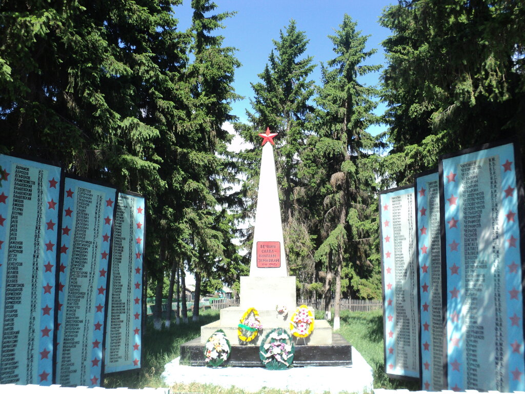 Anıt, heykel Воинам-землякам, погибшим в годы Великой Отечественной войны, Novosibirskaya oblastı, foto