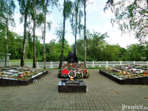Братская могила советских воинов (Kaliningrad Region, Guryevskiy munitsipalny okrug, posyolok Lugovoye, Tsentralnaya Street), anıt, heykel  Kaliningradskaya oblastından