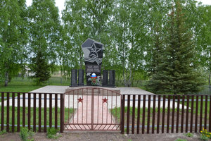 Защитникам Отечества, погибшим в Великой Отечественной войне, 1941-1945 гг. (Orenburg Region, Sharlykskiy rayon, selo Novonikolskoye, Shkolnaya ulitsa), anıt, heykel  Orenburgskaya oblastından