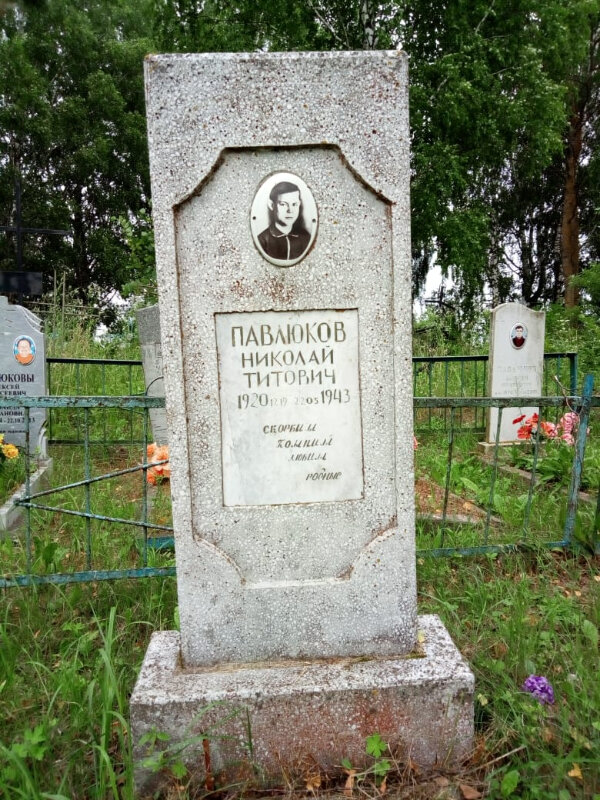 Ünlü kişilerin mezarları Партизан отряда им. Дмитрия Донского Н.Т. Павлюков, Brianskaya oblastı, foto