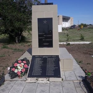 Обелиск Никто не забыт, ничто не забыто (Orenburg Region, Novoorskiy rayon, Dobrovolskiy selsovet, selo Dobrovolskoye), anıt, heykel  Orenburgskaya oblastından
