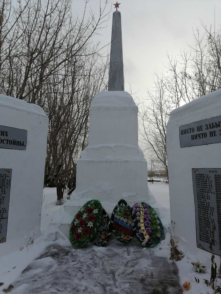 Anıt, heykel Обелиск воинам, павшим в годы Великой Отечественной войны, Tümen (Tiumenskaya) oblastı, foto