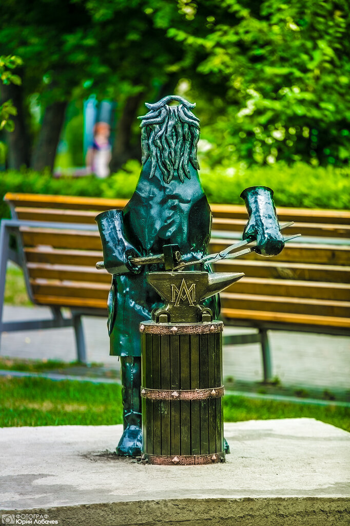 Park, sokak heykeli Фотозона Кузнец, Novokuznetsk, foto