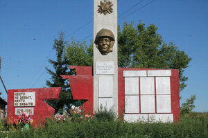 Участникам Великой Отечественной войны (Irkutsk Region, Zalarinskiy munitsipalny okrug, selo Moygan), anıt, heykel  İrkutskaya oblastından