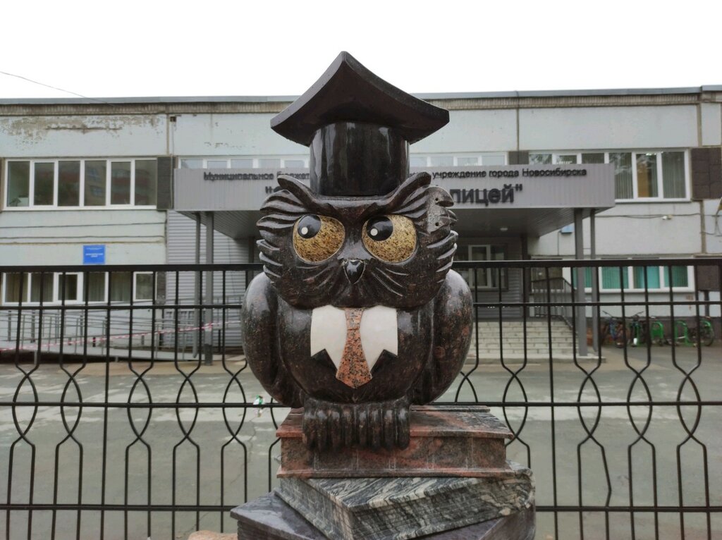 Park, sokak heykeli Сова, Novosibirsk, foto