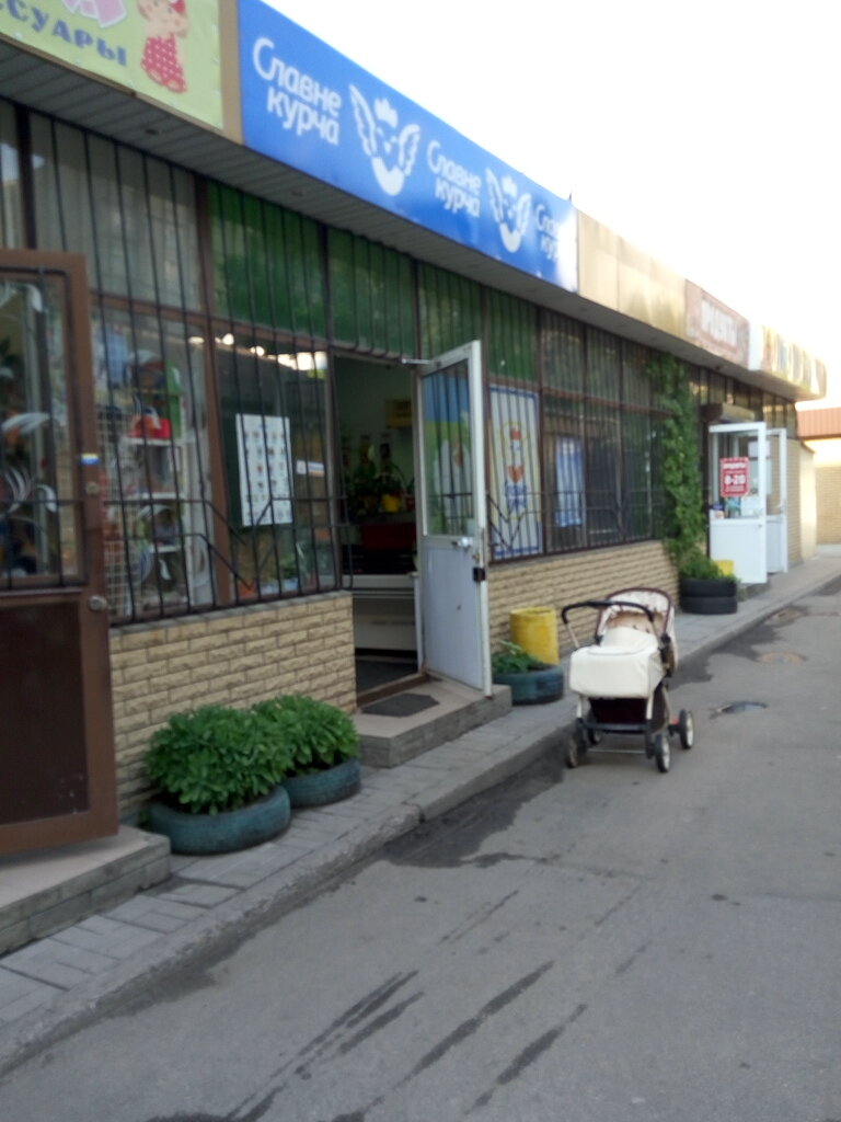 Kanatlı hayvan ürünleri ve yumurta Slavne kurcha, Dnepropetrovsk, foto