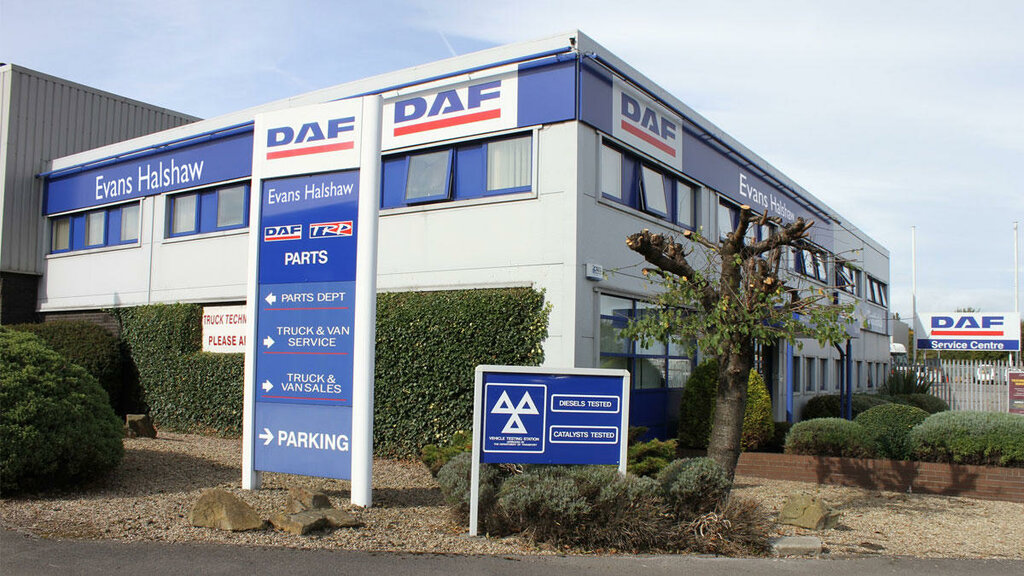 Otomobil parçaları imalatı Evans Halshaw Daf Leeds, İngiltere, foto