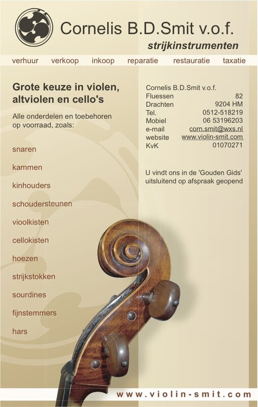 Müzik enstrumanların tamiri Cornelis B D Smit Strijkinstrumenten Vof, Drachten, foto