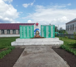 Стела Слава защитникам Родины (Republic of Tatarstan, Tetyushskiy rayon, Bayrashevskoye selskoye poseleniye, selo Bayrashevo), anıt, heykel  Tataristan'dan