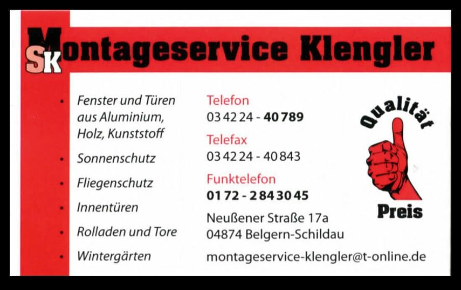 Pencere üretim, satış ve montaj firmaları Montage-Service Klengler, Saksonya, foto