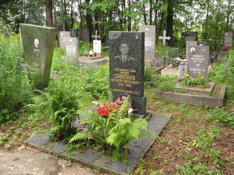 Ünlü kişilerin mezarları Герой Советского Союза В.А. Савельев, Saint‑Petersburg, foto