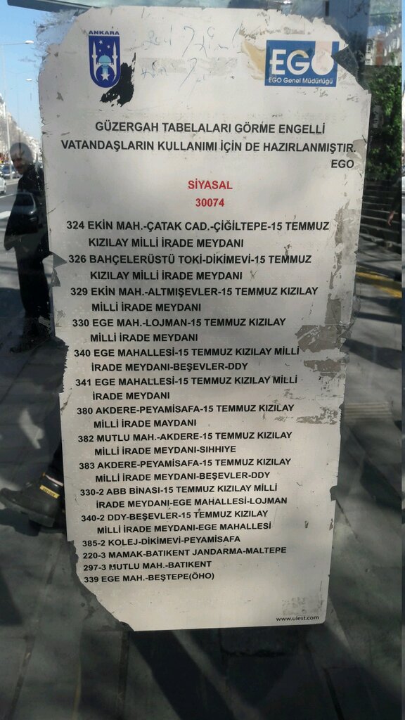 Toplu taşıma durağı Ego 30074 No'lu durak, Ankara, foto
