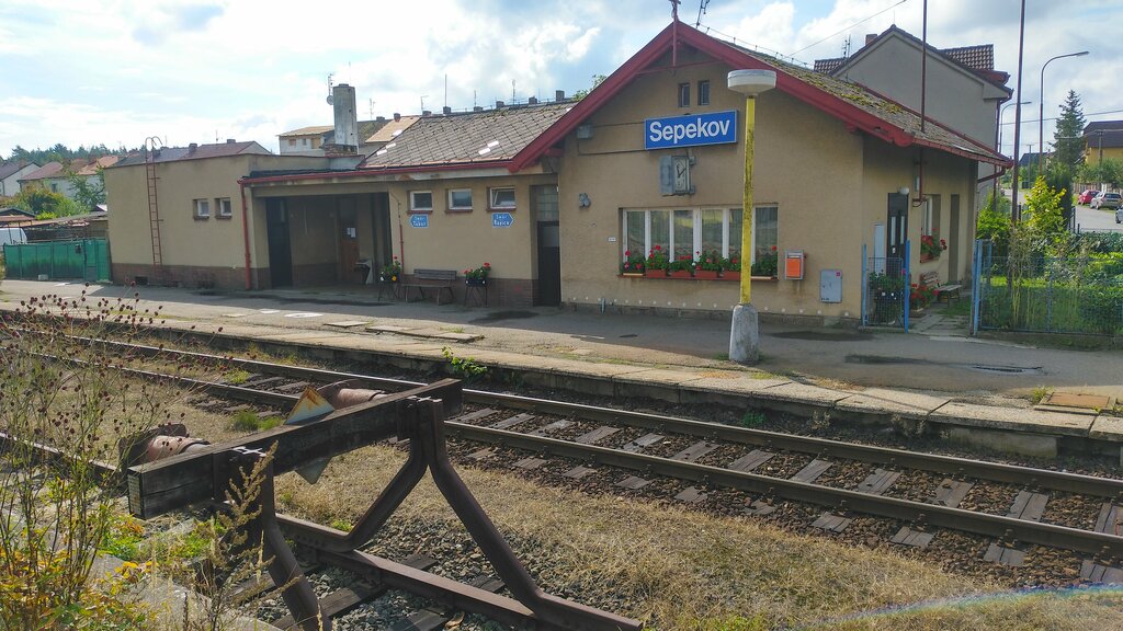 Tren istasyonu Sepekov, Güney Bohemya Bölgesi, foto
