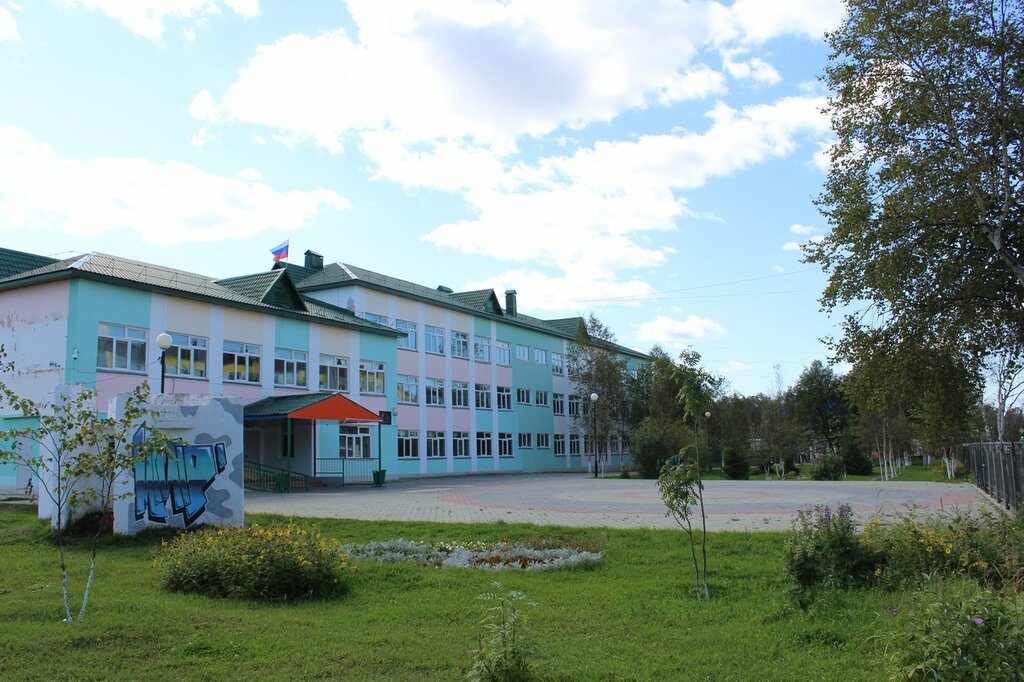 Ortaokul Sosh № 1 im. G. P. Petrova, Sahalin Bölgesi, foto