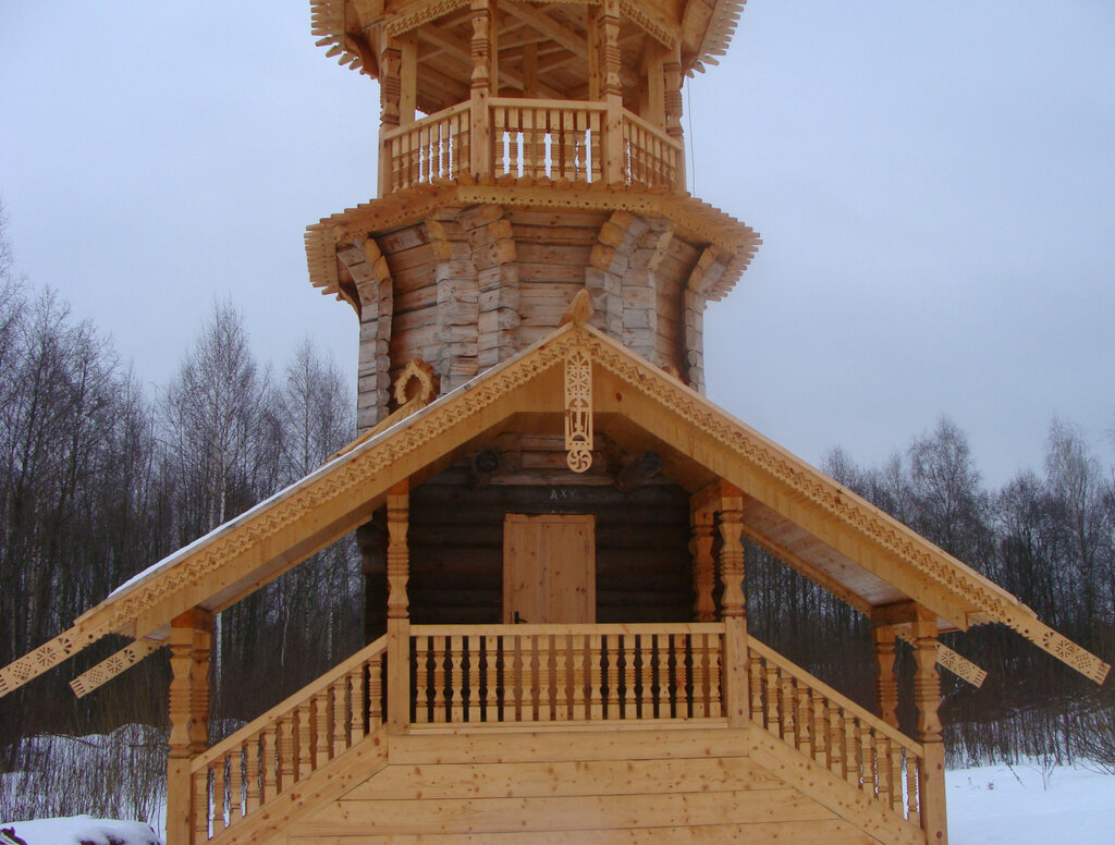 Şapel, haç anıtı Часовня Сергия Радонежского, Tverskaya oblastı, foto