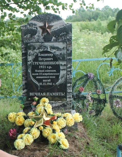 Anıt, heykel Могила лётчика, Vologodskaya oblastı, foto