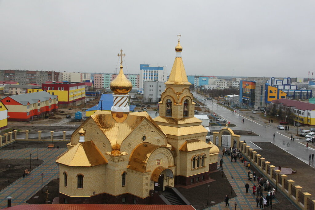 Ortodoks kiliseleri Tserkov Rozhdestva Khristova V Pangodakh, Yamal‑Nenets Özerk Bölgesi, foto