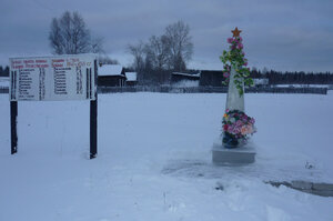 Воинам-землякам, погибшим в годы ВОВ (Archangel Region, Plesetskiy munitsipalny okrug, posyolok Shvakino), anıt, heykel  Arhangelskaya oblastından