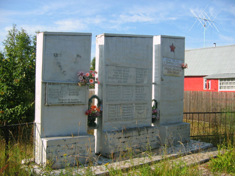 Anıt, heykel Плита воинам-землякам, павшим в годы ВОВ, Vologodskaya oblastı, foto