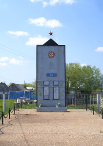 Обелиск (Republic of Bashkortostan, Kuyurgazinskiy rayon, Ilkineyevskiy selsovet, derevnya Malomusino, ulitsa Mira), anıt, heykel  Başkurdistan'dan