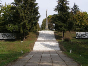 Воинам-землякам и братская могила воинов (Chernihivska Region, Nizhinskiy District, Bobrovytsia), anıt, heykel  Bobrovitsya'dan