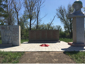 Погибшим в Великой Отечественной войне (Orenburg Region, Ilekskiy rayon, selo Ozyorki, Parkovaya ulitsa), anıt, heykel  Orenburgskaya oblastından