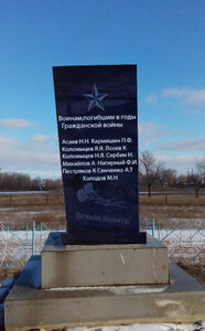 Братская могила (Saratov Region, Ozinskiy rayon, Pervotselinnoye munitsipalnoye obrazovaniye, selo Novochernigovka), anıt, heykel  Saratovskaya oblastından