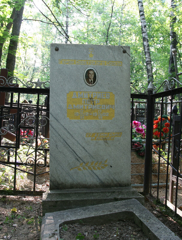 Ünlü kişilerin mezarları Герой Советского Союза Дмитриев Петр Дмитриевич 1912-1982, Moskova, foto