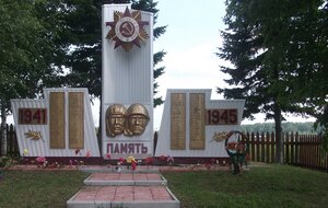 Воинам-землякам, ушедшим в годы Великой Отечественной войны на фронт (ulitsa Perminova No:2, derevnya Aleksandrovka), anıt, heykel  Novosibirskaya oblastından