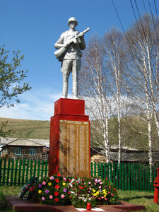 Воинам, погибшим в годы Великой Отечественной войны (Altai Territory, Soloneshenskiy rayon, selo Tumanovo, Sovetskaya ulitsa), anıt, heykel  Altayski krayından